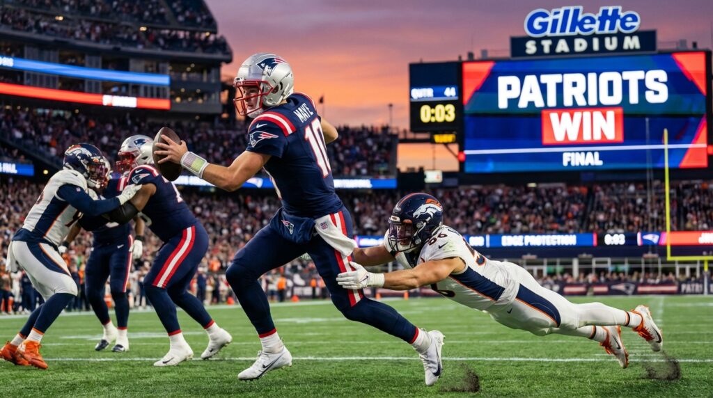 What Drake Maye bootleg-improvised play seals Patriots' Super-Bowl ...